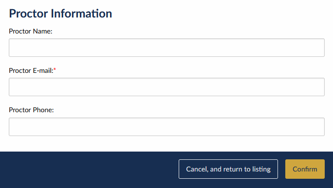 Proctoring Center Request (Students)